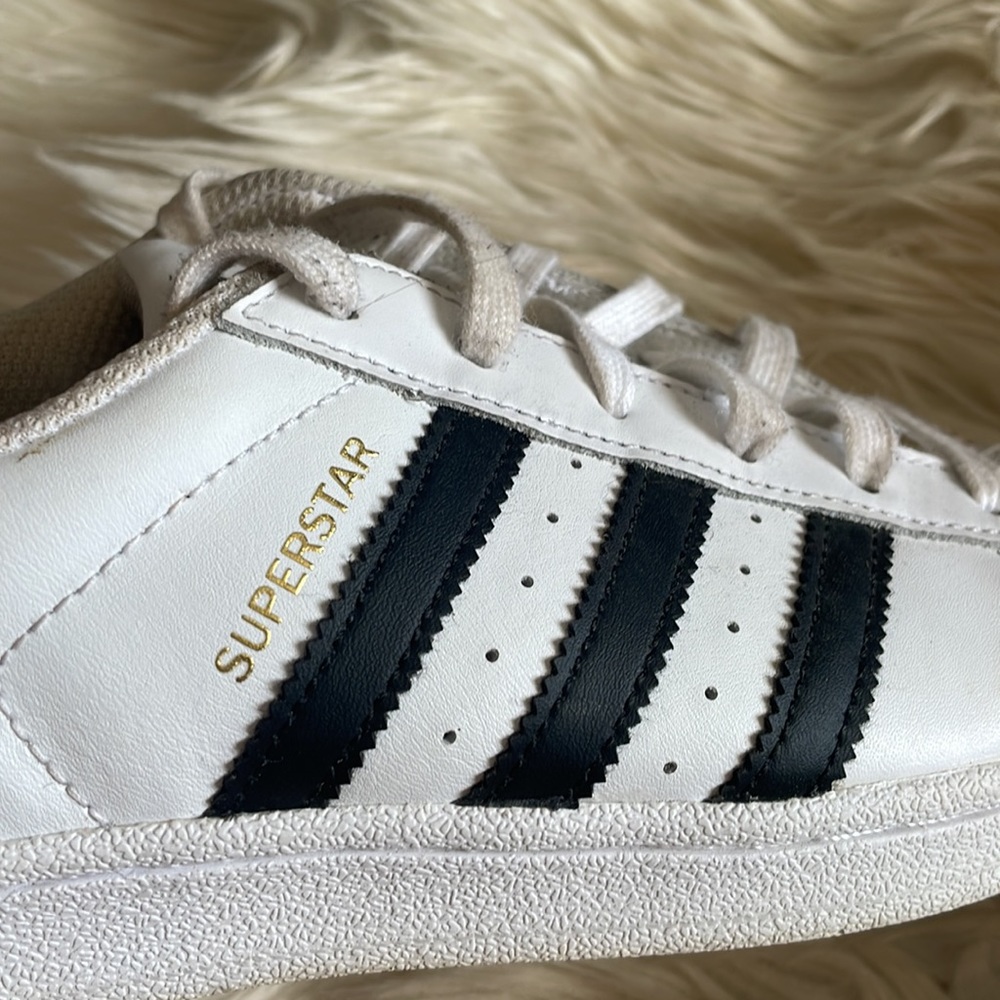 Adidas Superstar Classic White Black Stripe Sneakers … - Gem